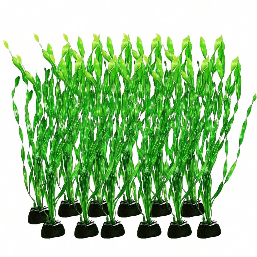 10 PCS Seaweed Fish Tank Decorations Aquarium Artificial 12 Inch Tall ...