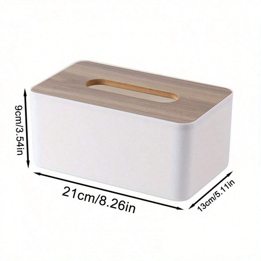 1pc Bamboo & Wood Tissue Box, Plastic Tissue Paper Box Holder, For ...