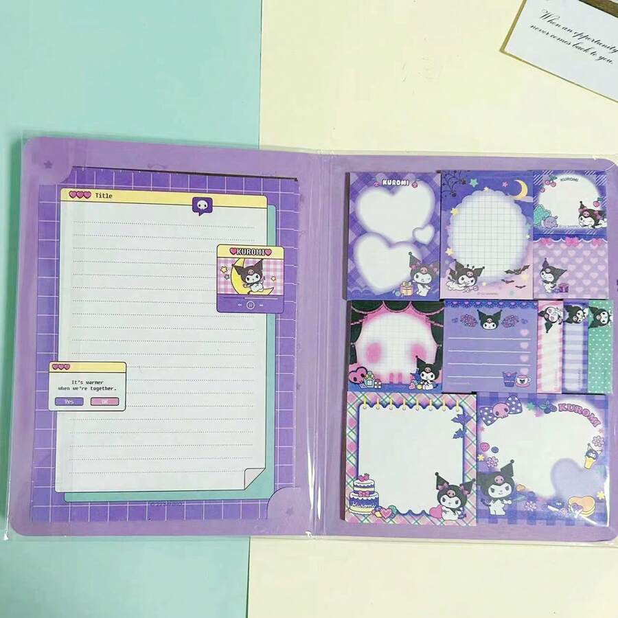 Sanrio Sanrio Kuromi Theme Memo Pad Sticky Notes Book Style Large Open ...
