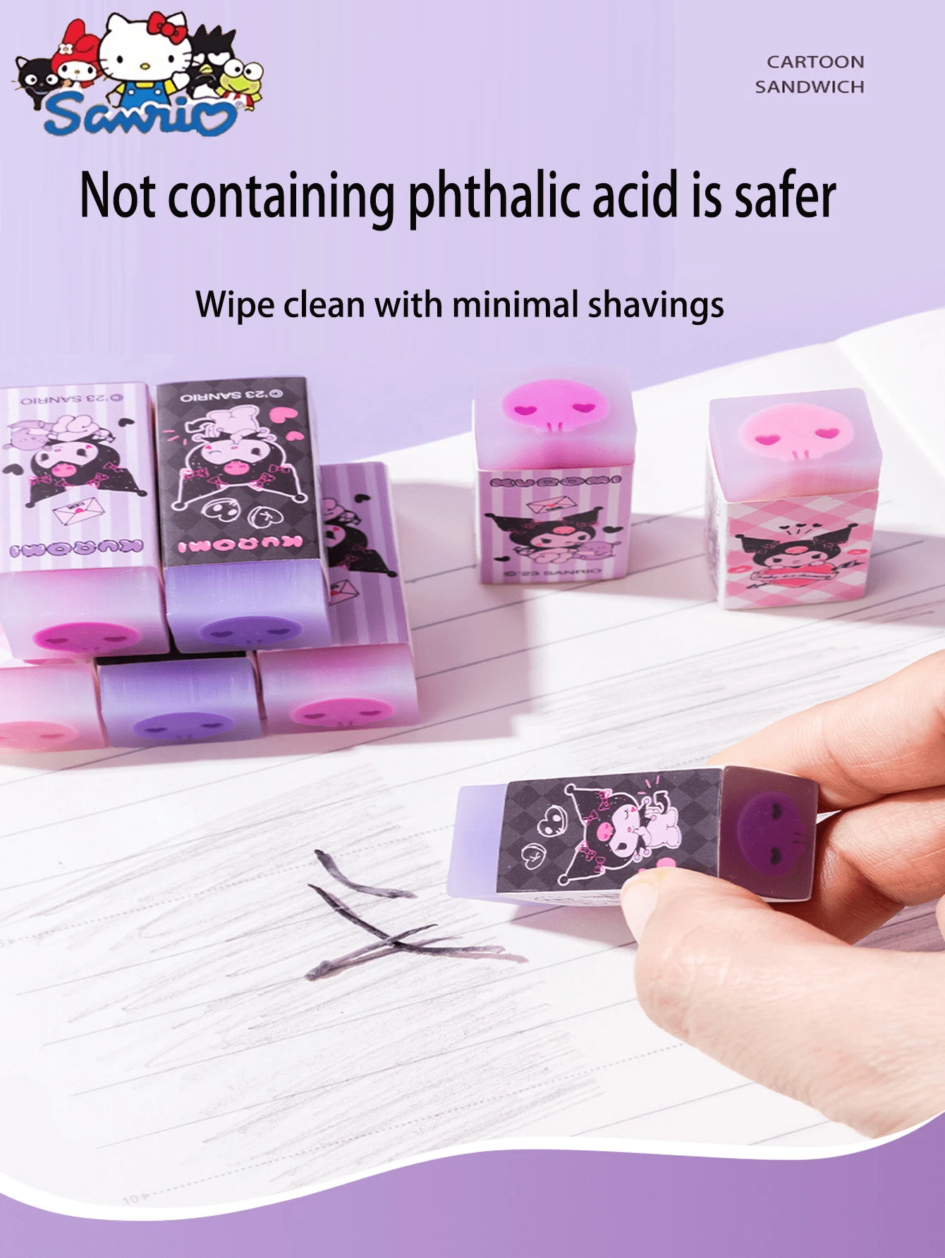 Sanrio Sanrio Cartoon Mini Sandwich Eraser For Student Exams | SHEIN EUR