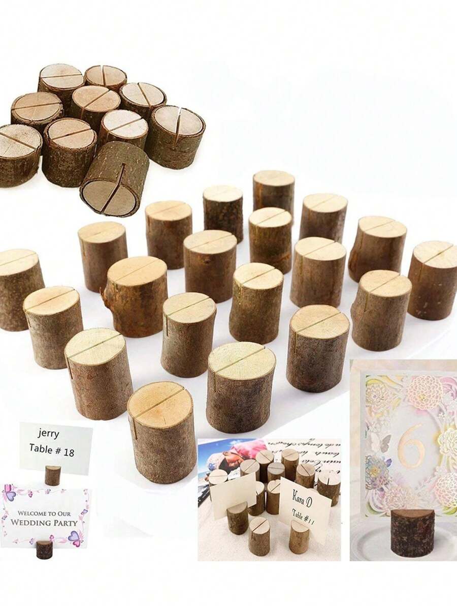 10pcs Tree Stump Memo Stand Wooden Name Stand Wooden Note Stand Wooden ...