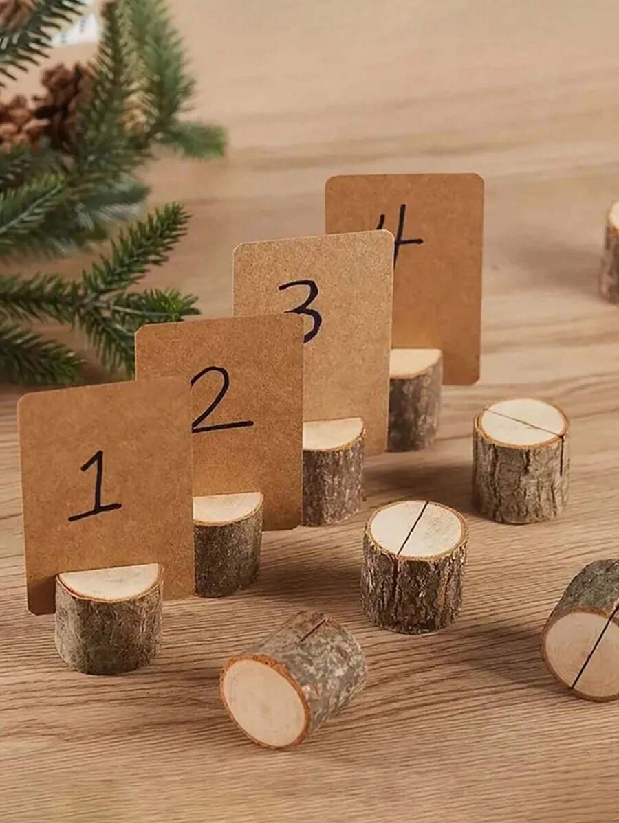 10pcs Tree Stump Memo Stand Wooden Name Stand Wooden Note Stand Wooden ...