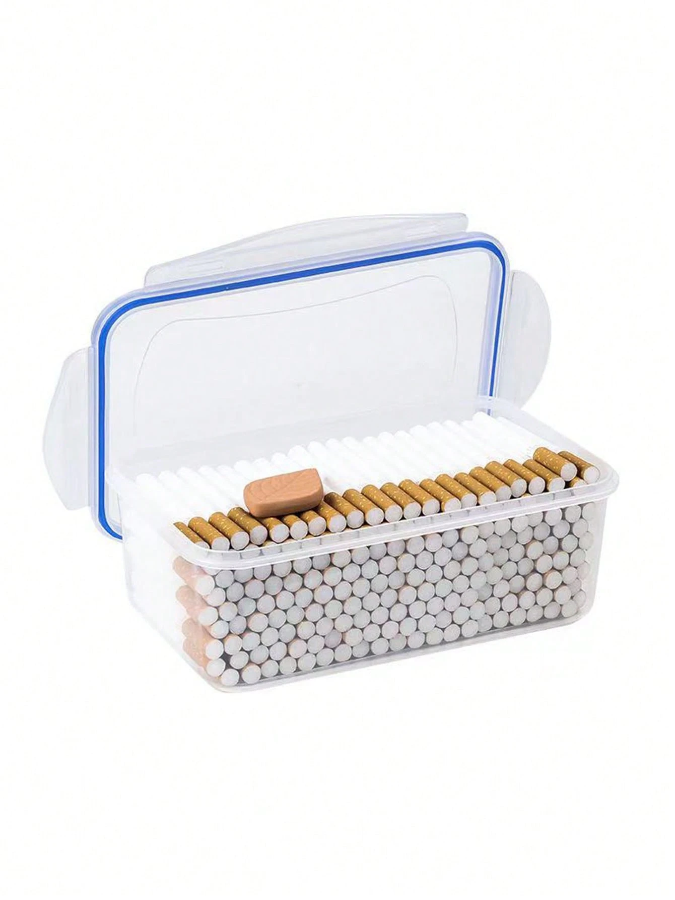 1pc 200 Capacity Clear Plastic Cigarette Case, Tobacco Humidor Box For ...