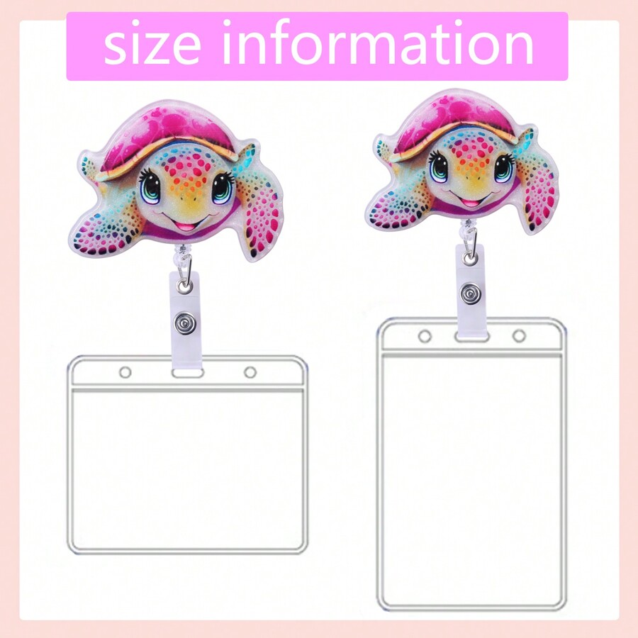 Cute Big Eye Sea Turtle Badge Reel, Retractable, Ideal For Nurses ...