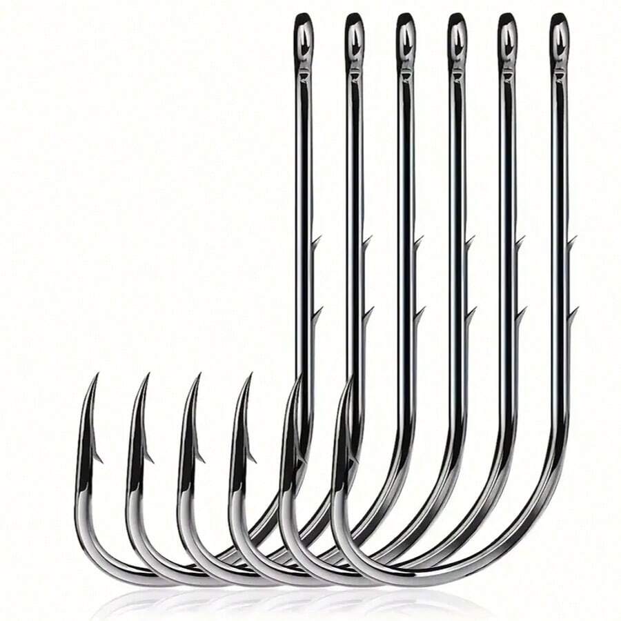 Fishing Hooks, High Carbon Steel With Barb, Double Pointed Saltwater ...