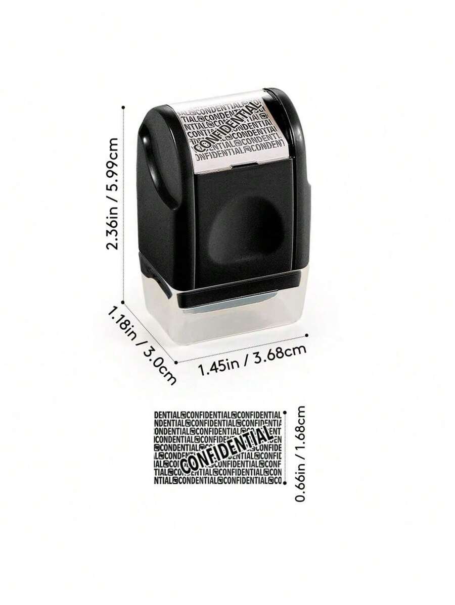 Black Identity Protection Roller Stamp With Ink - Privacy ...