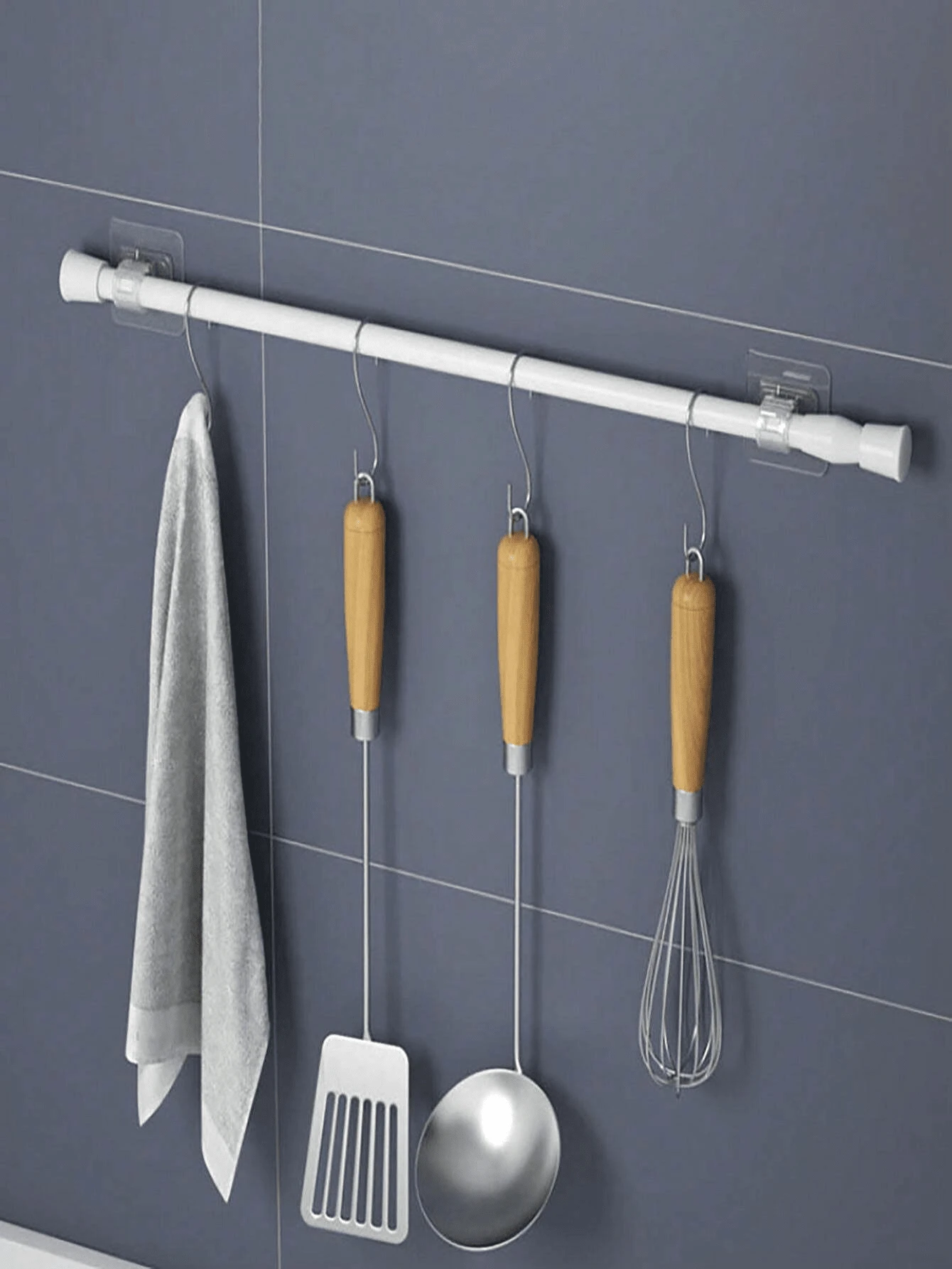 Japanese Style Curtain Rod Clip, Expandable Rod Clamp No Drill ...