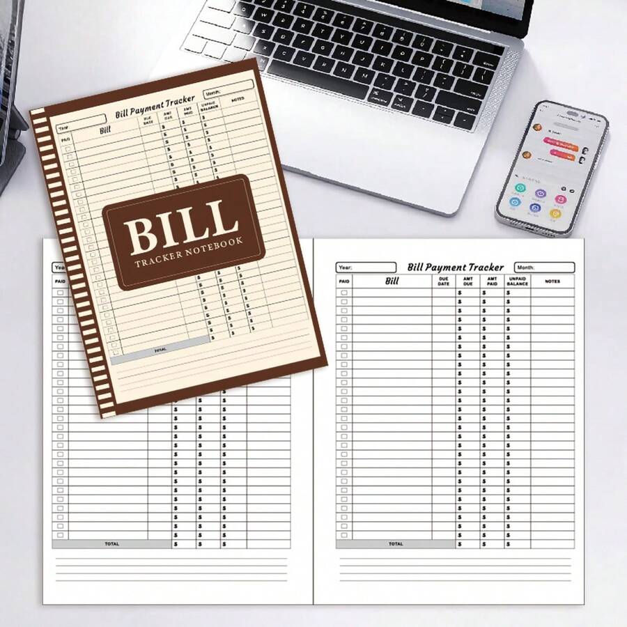 Bill Tracker Notebook: Monthly Bill Payment Tracker Book To Track Your ...