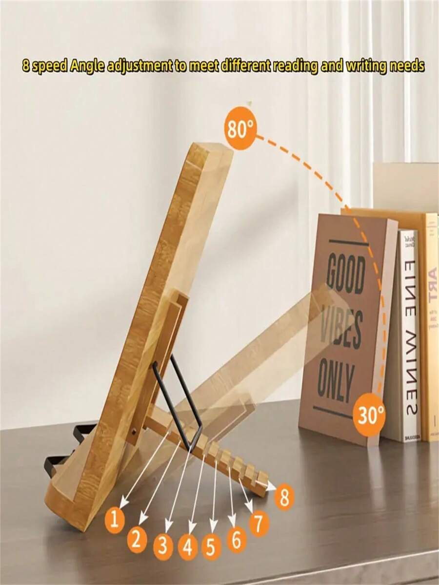 Wooden Bookshelves With Adjustable Angles, Multifunctional Reading ...