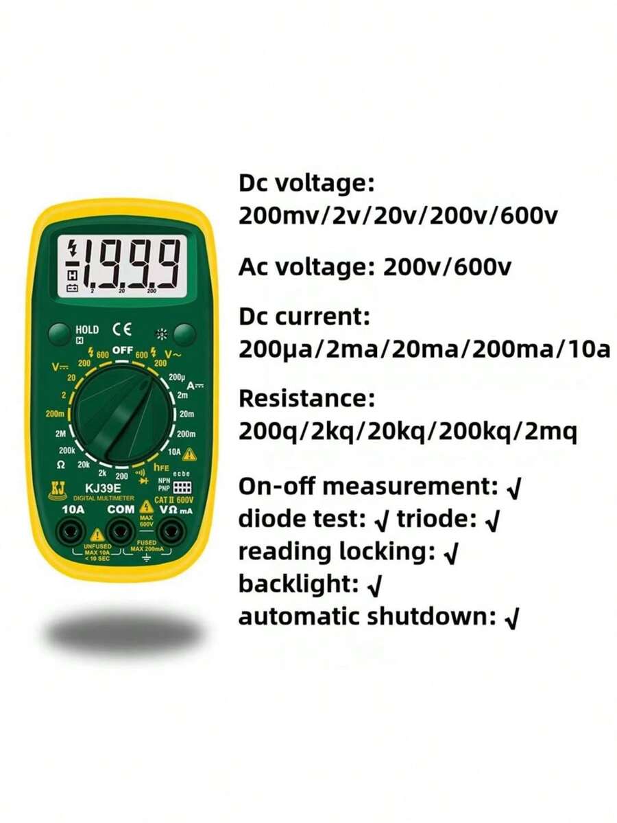 KJ39E Digital Multimeter, Magnet-Attached Universal Meter For Current ...