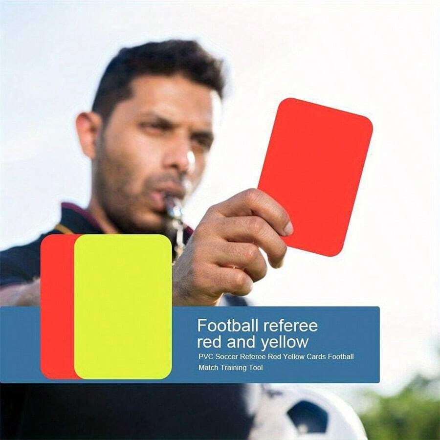 1Set Soccer Referee Whistle Set, Red Yellow Cards With Notebook And ...