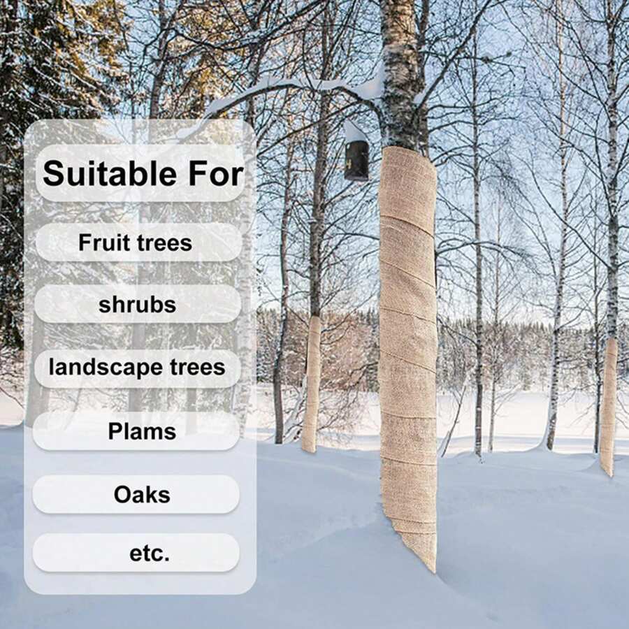 1 Roll Burlap Tree Protection Tape, Winter Tree Trunk Protection Tape, Garden Plant Tree ...