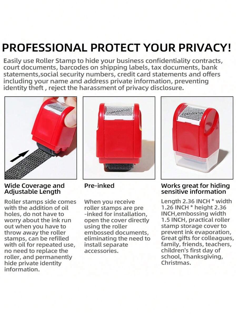 Carimbo Rolo de Proteção contra Roubo de Identidade, Carimbo Rolo de ...