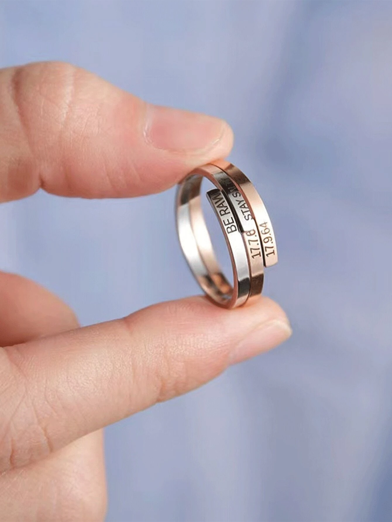 1 Custom Smooth Plain Ring With Adjustable Opening DIY Engraved With ...