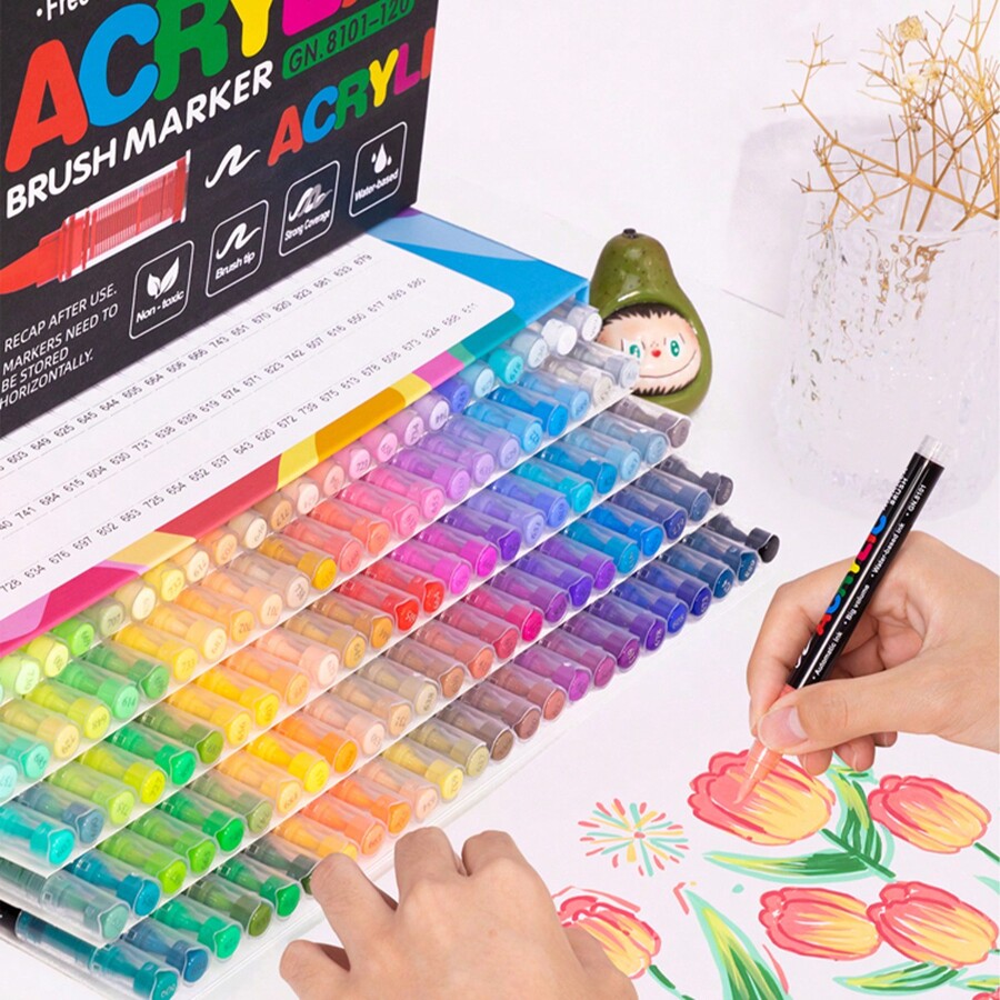 GuangNa Direct Liquid Acrylic Marker Pens, Soft Tip No-Pressure Student ...