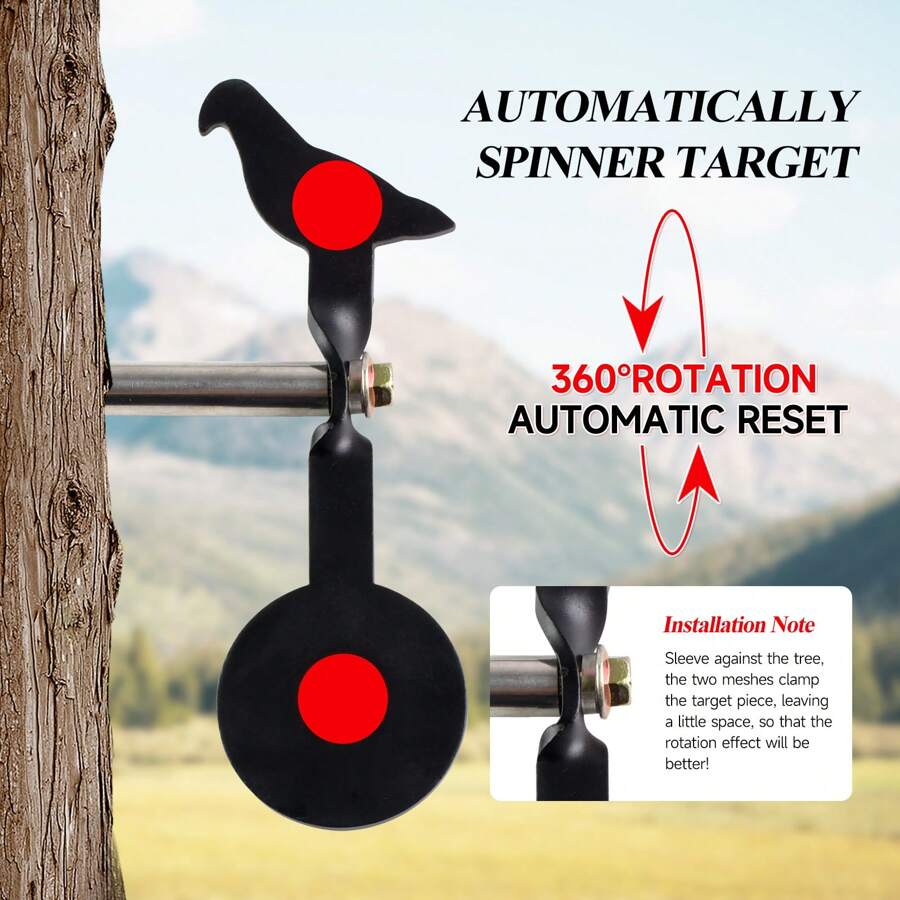 3MM Thick Shooting Black Metal Target, 3.9-Inch Rotating Animal Target ...