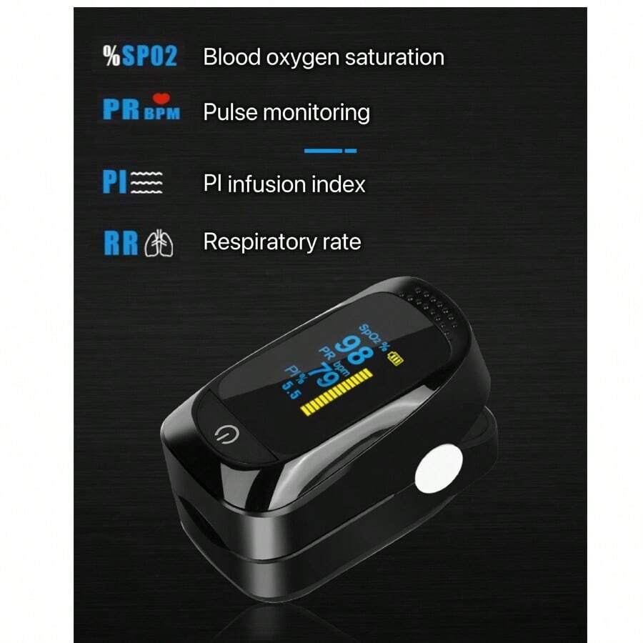 Fingertip Pulse Oximeter, Portable Heart Rate And Blood Oxygen Sensor ...