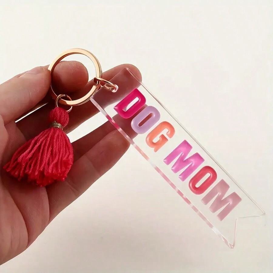 1pc Customized Transparent Acrylic Rectangular Name Tag Keychain ...