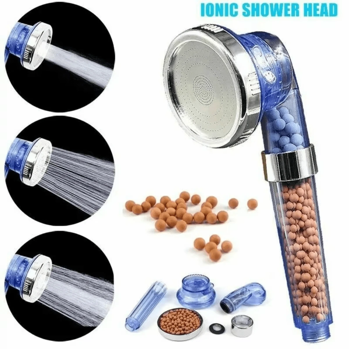Three Mode Ionic High Pressure Shower Head,Healthy Filtration ...