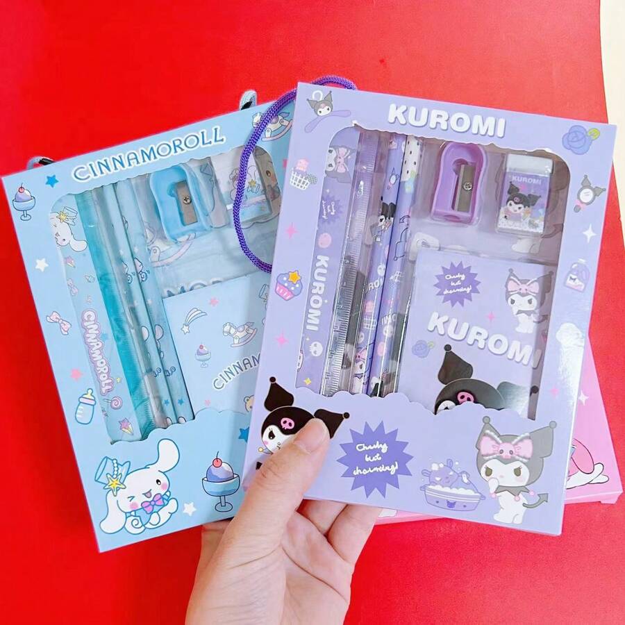 Sanrio Sanrio Stationery Set, Cute Kuromi Pencil & Ruler Set, High ...