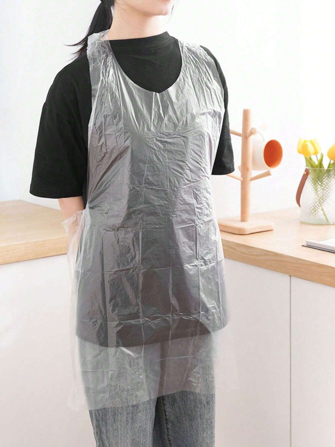 60 Pieces Disposable Aprons, Plastic Aprons For Painting Parties ...