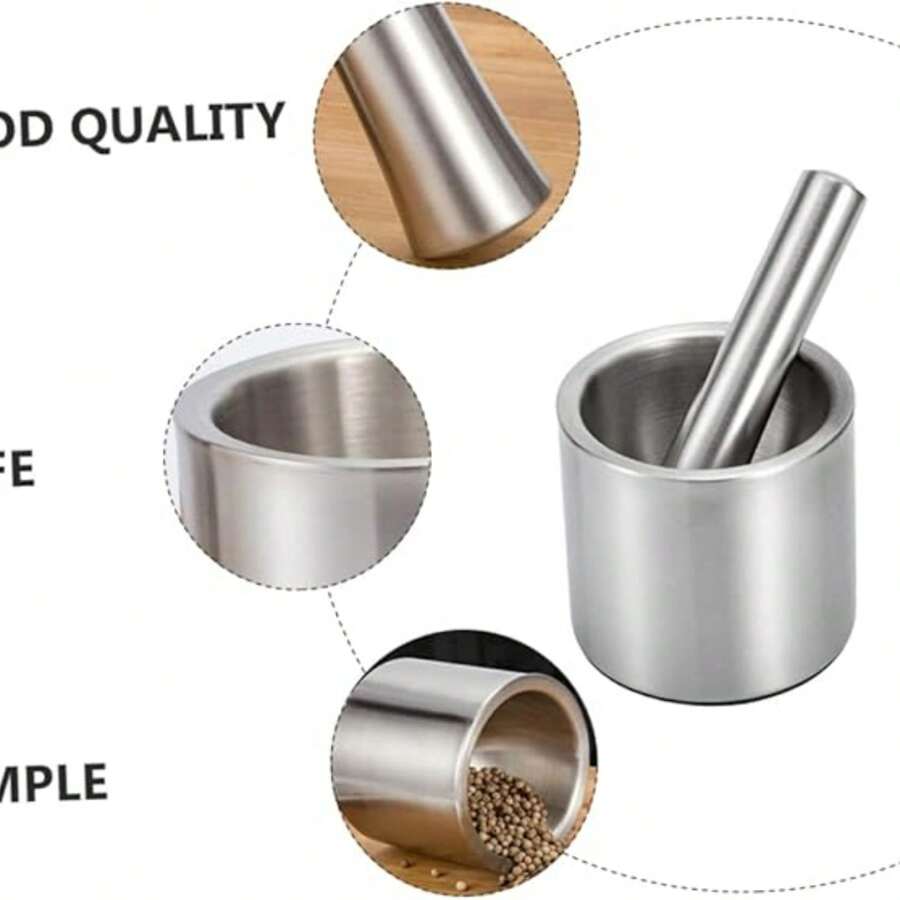 EYSENC 1 pièce Presse-ail en acier inoxydable avec bol de broyage ...
