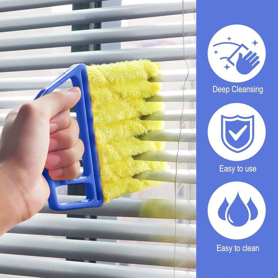 Blue Handheld Mini Blinds Cleaner Shutters, Curtain Brush Dust Remover ...