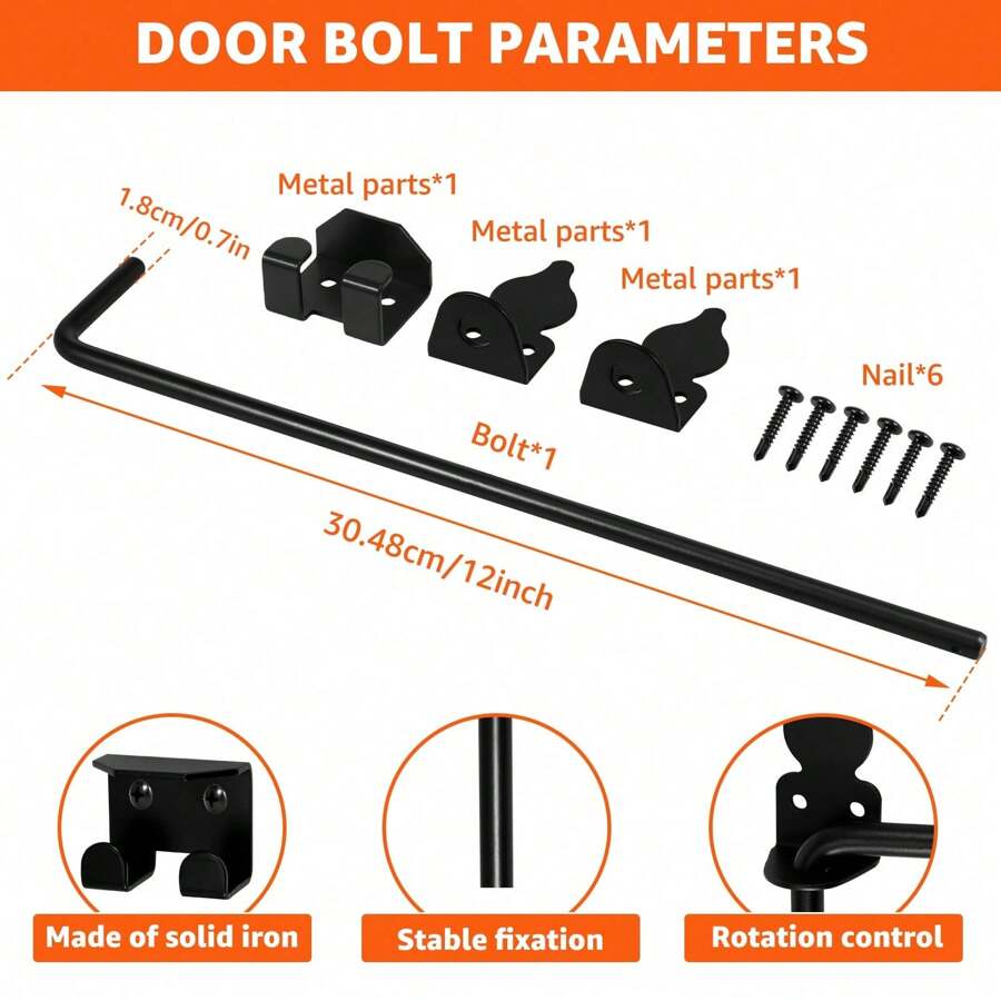 Cane Bolt Gate Drop Rod Kit 18 Inch Heavy Duty Iron Gate Ground Latch ...