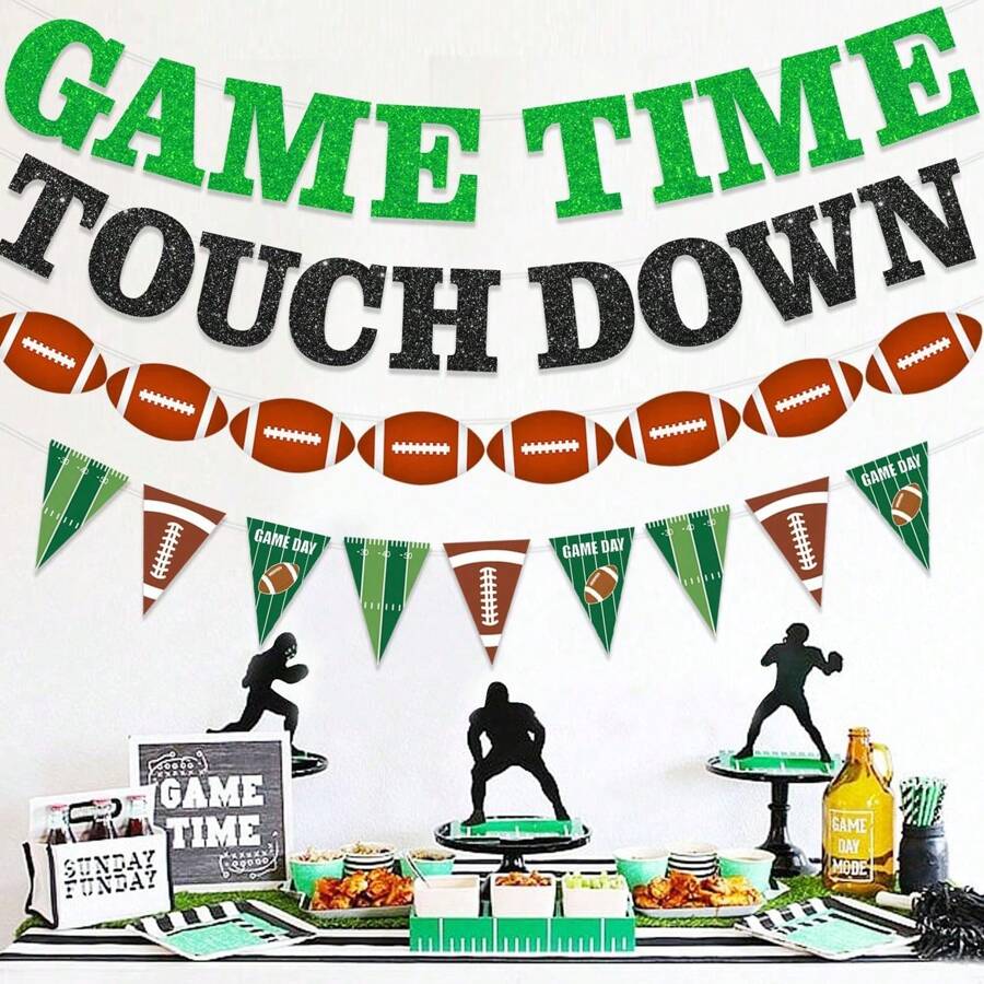 Football Party Banner No DIY Football Pennant Flag Football Garland ...