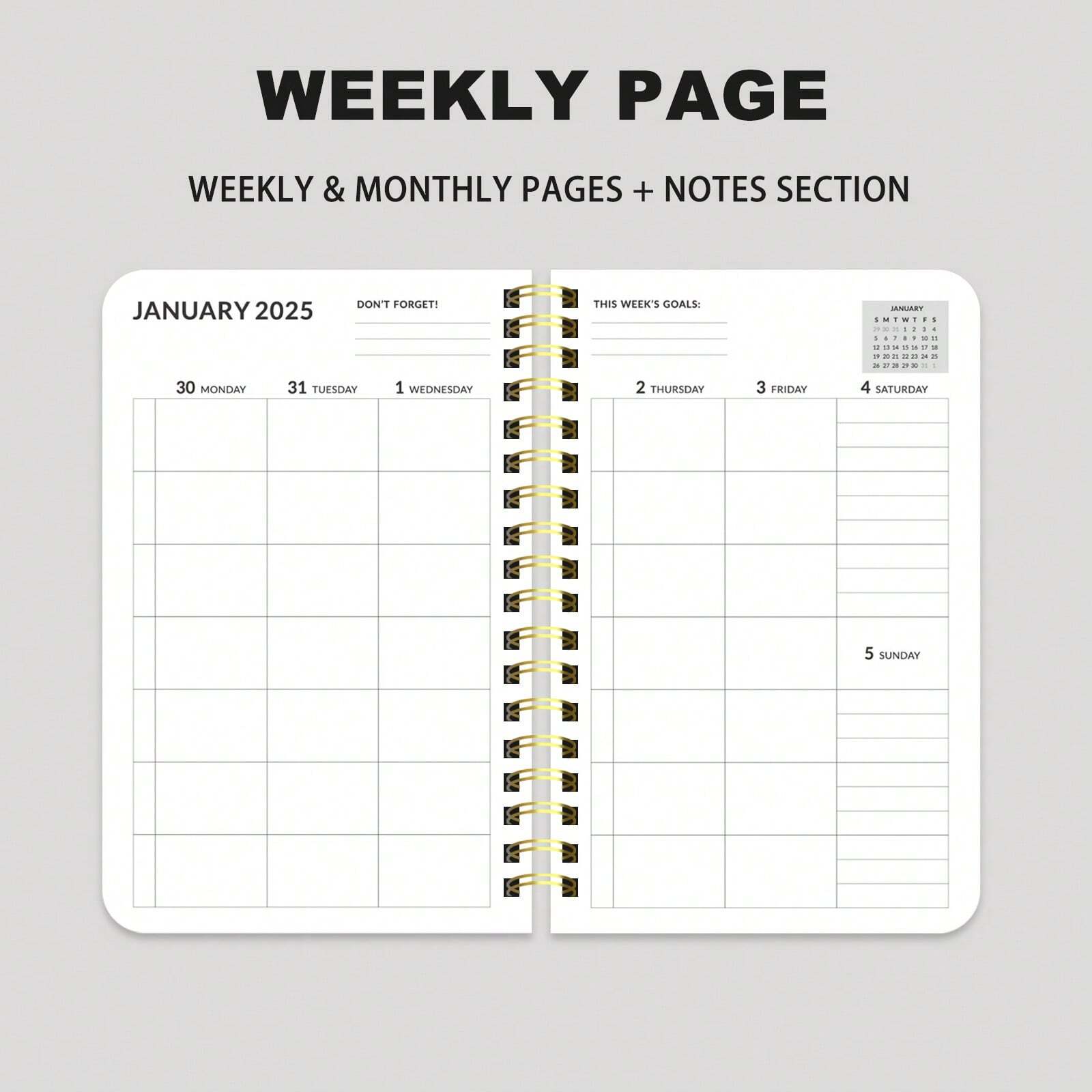 1 Pc Student Planner For 2025 Academic Year, With Monthly, Weekly And ...