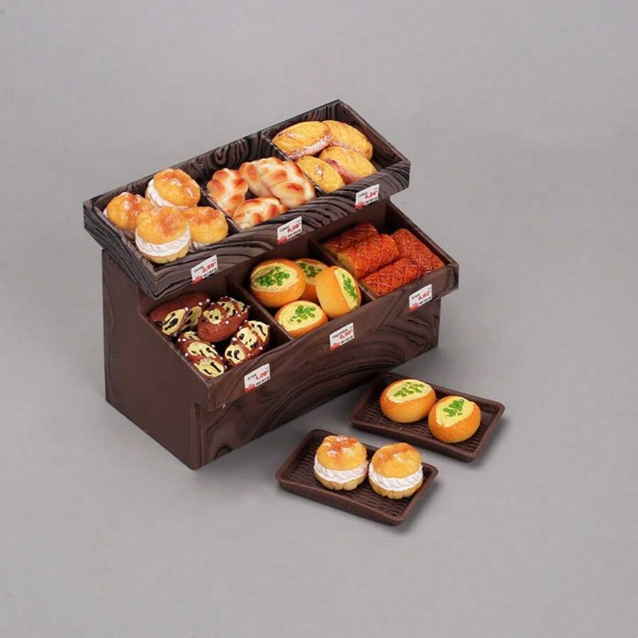Miniature Bread Shelf Resin Bread Simulation Food Toy Sweet Dessert ...