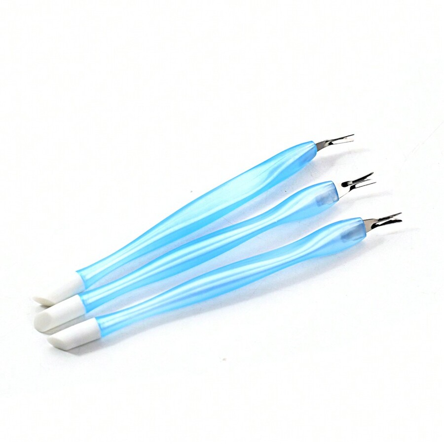 10 Peças Azul Empurrador Dupla-Face Prata para Cutícula, Removedor de ...