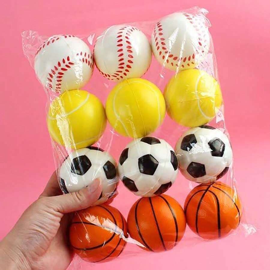 12pcs Set Of Foam Sports Balls, Mini Stress Balls - Soccer, Basketball ...