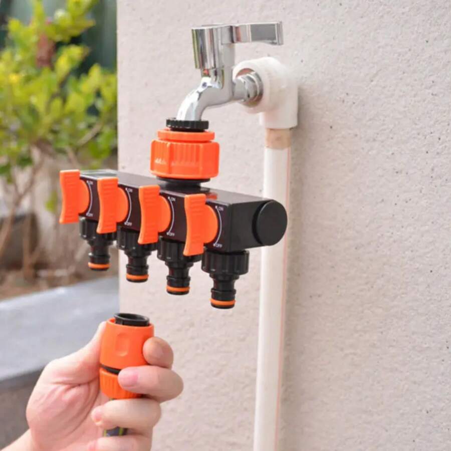 1pc 4-Way Garden Hose Splitter - Durable Water Distributor With 4 ...