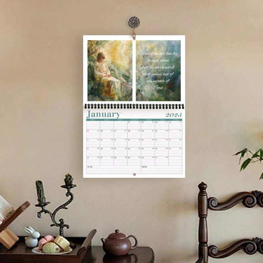 Tlenpo 1pc 2025 Inspirational Bible Verse Journey Wall Calendar, 12 ...