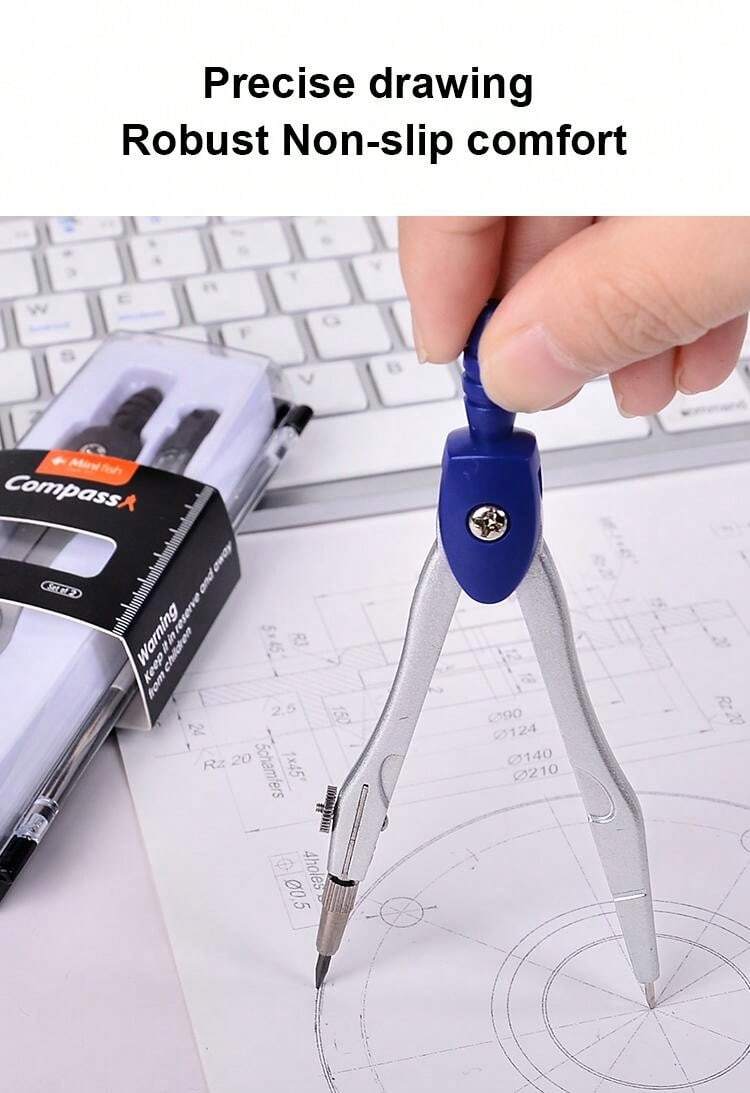 1 Set di compassi in metallo con mine sostituibili, strumenti di ...