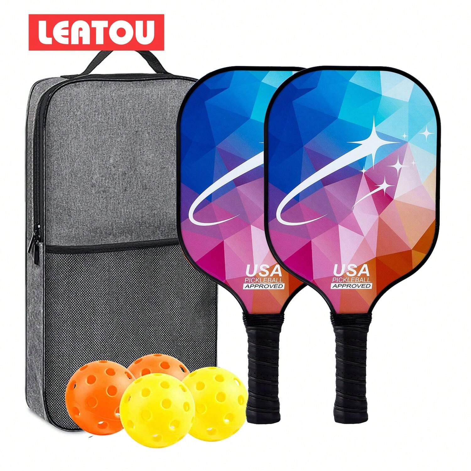 Palas de pickleball de 2 con 4 pelotas para interior y exterior, 1 ...