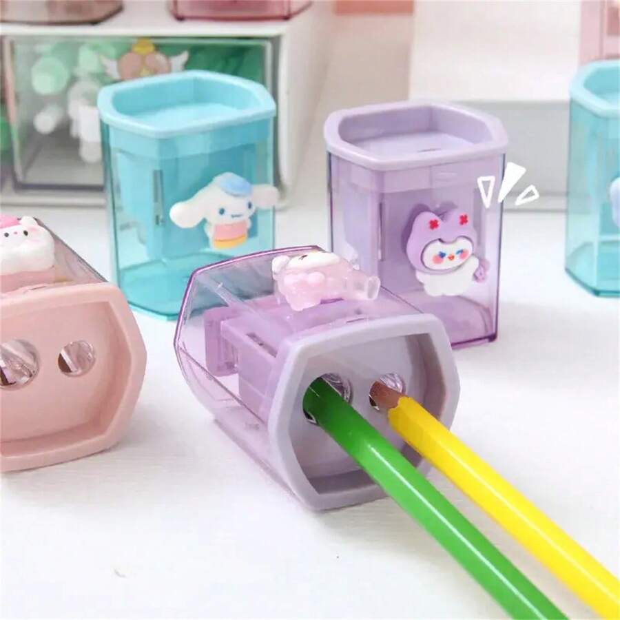 Sanrio 1pc Sanrio Mini Dual-Hole Pencil Sharpener - Safe Hand-Operated ...