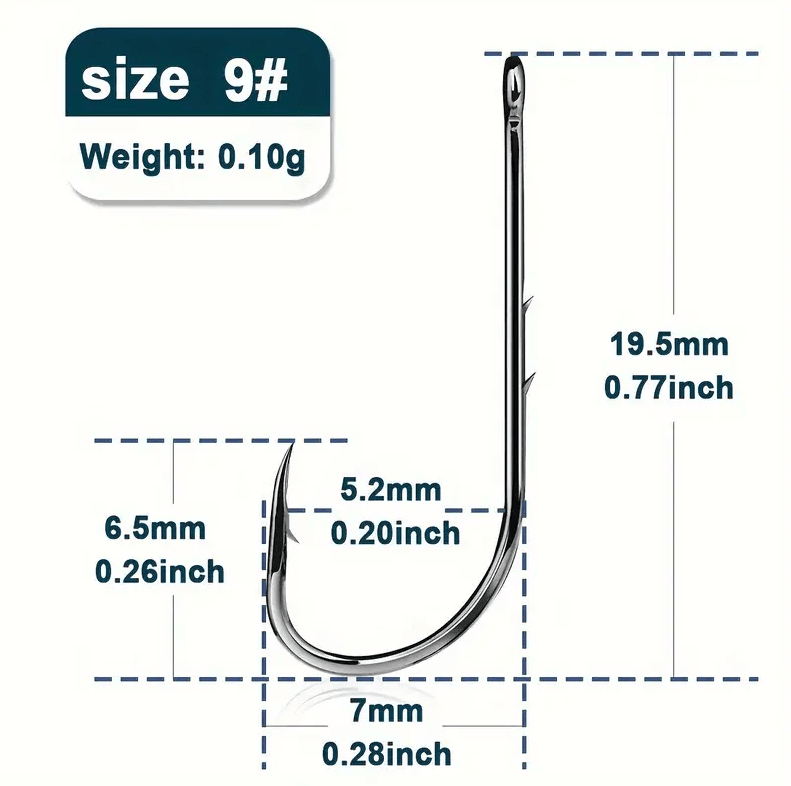 Fishing Hooks, High Carbon Steel With Barb, Double Pointed Saltwater ...