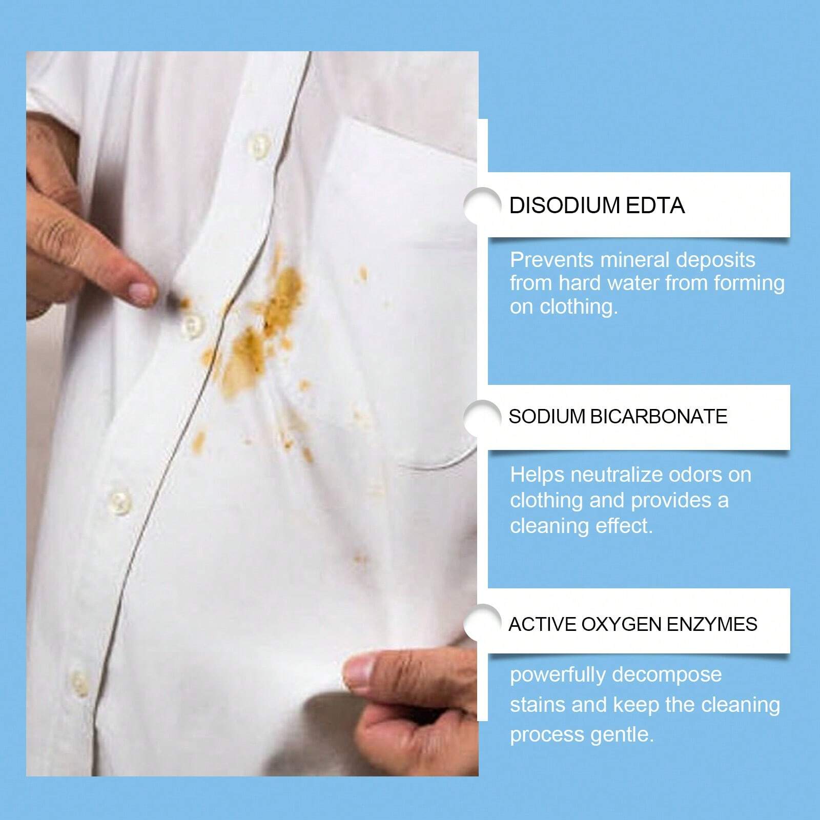 Jakehoe Laundry Cleaner Gently Cleans Clothes From Oil Stains And ...