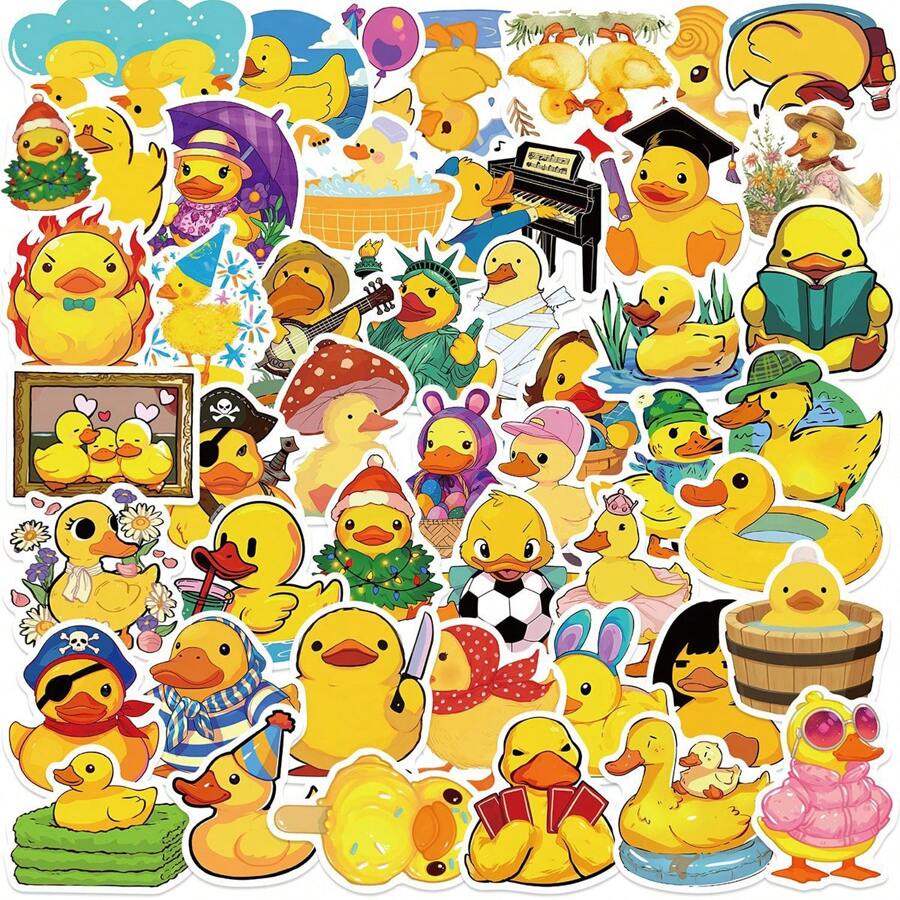 50PCS Little Yellow Duck Stickers Vinyl Aesthetics Stickers For ...