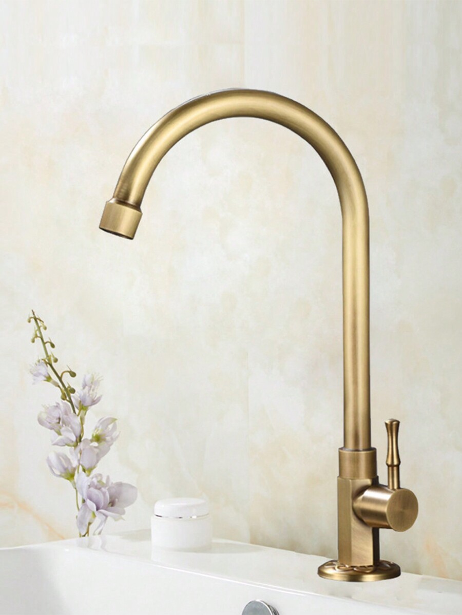 European Vintage Faucet All Copper Single Cooling Faucet Kitchen Wash ...