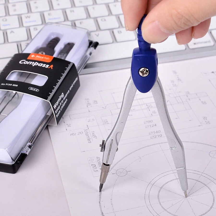 1 Set Metal Compasses With Replaceable Lead Cores, Student Drawing And ...