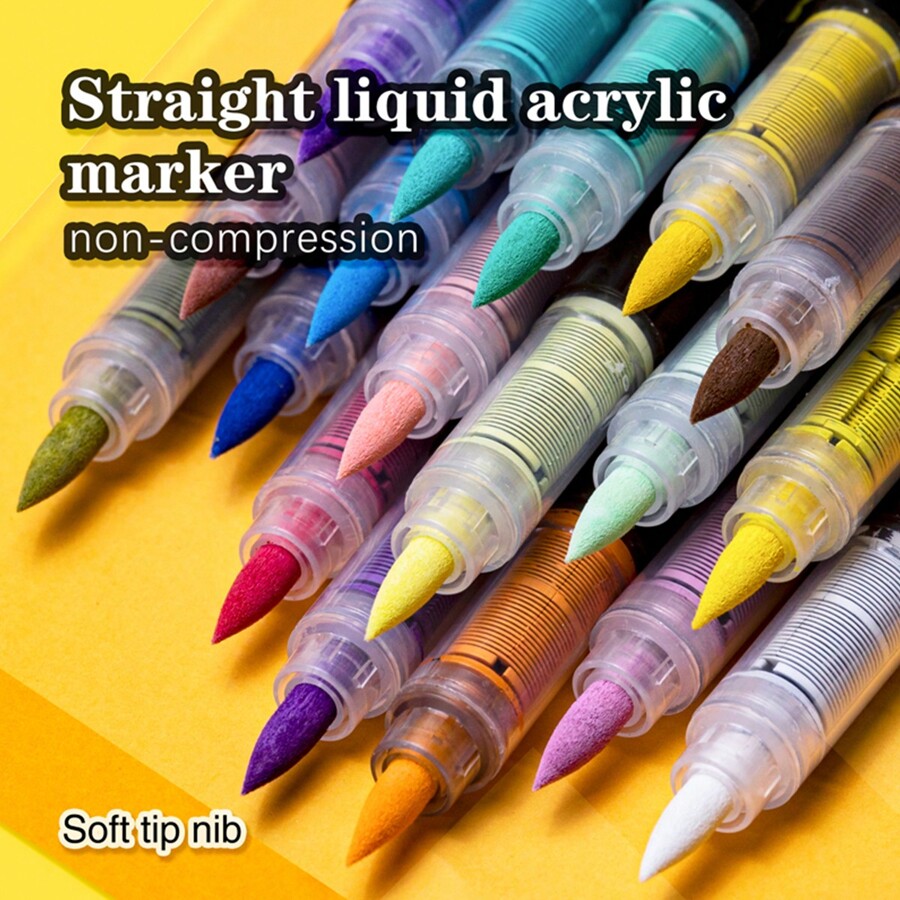 GuangNa Direct Liquid Acrylic Marker Pens, Soft Tip No Pressure ...