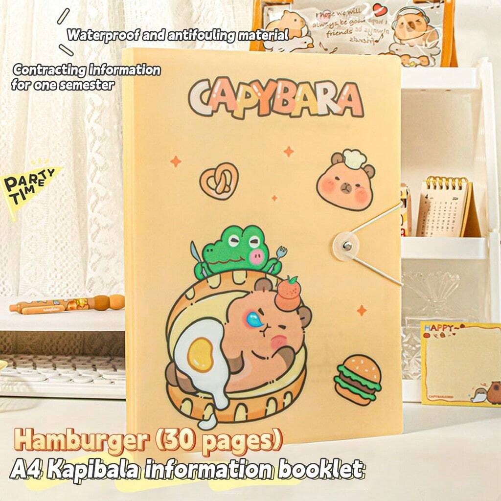1 Pc Capybara Expanding File Folder +1 Pc Eraser A4 Letter Size 30/40 ...