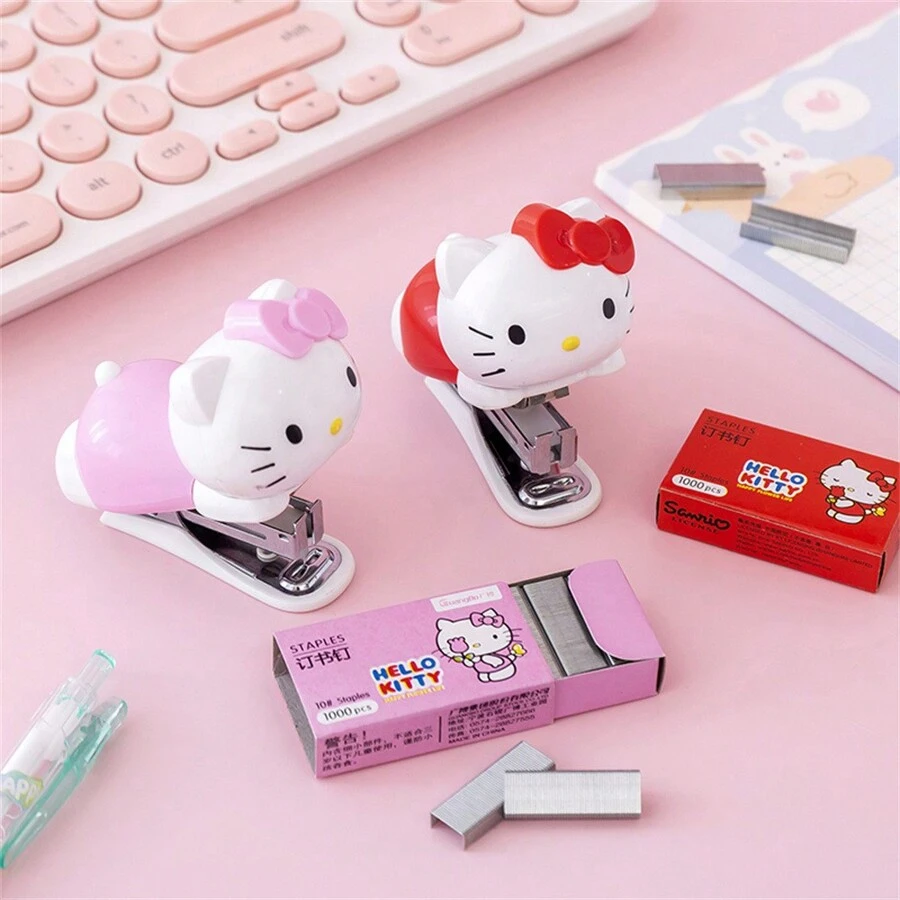 Sanrio Hello Kitty Stapler Set, Cute Cartoon KT Cat Portable, Material ...