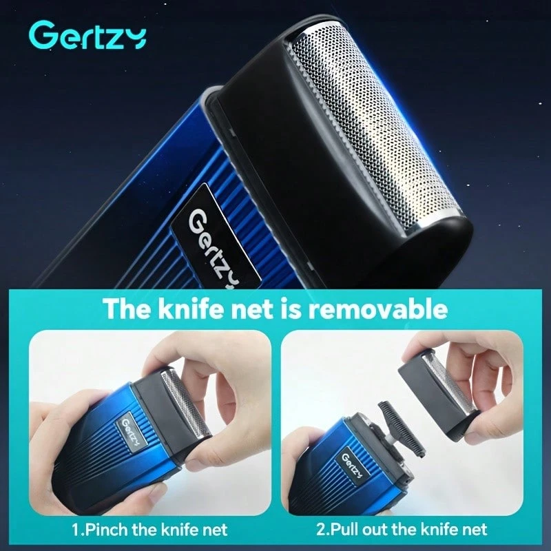 GERTZY Barbeador Elétrico Masculino, Barbeador Portátil para Carro e ...