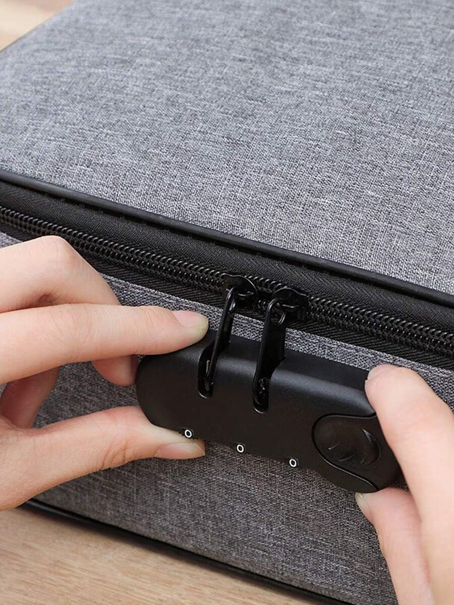 1pc 3-Layer Lockable ID Card Holder Wallet Large Capacity Document ...