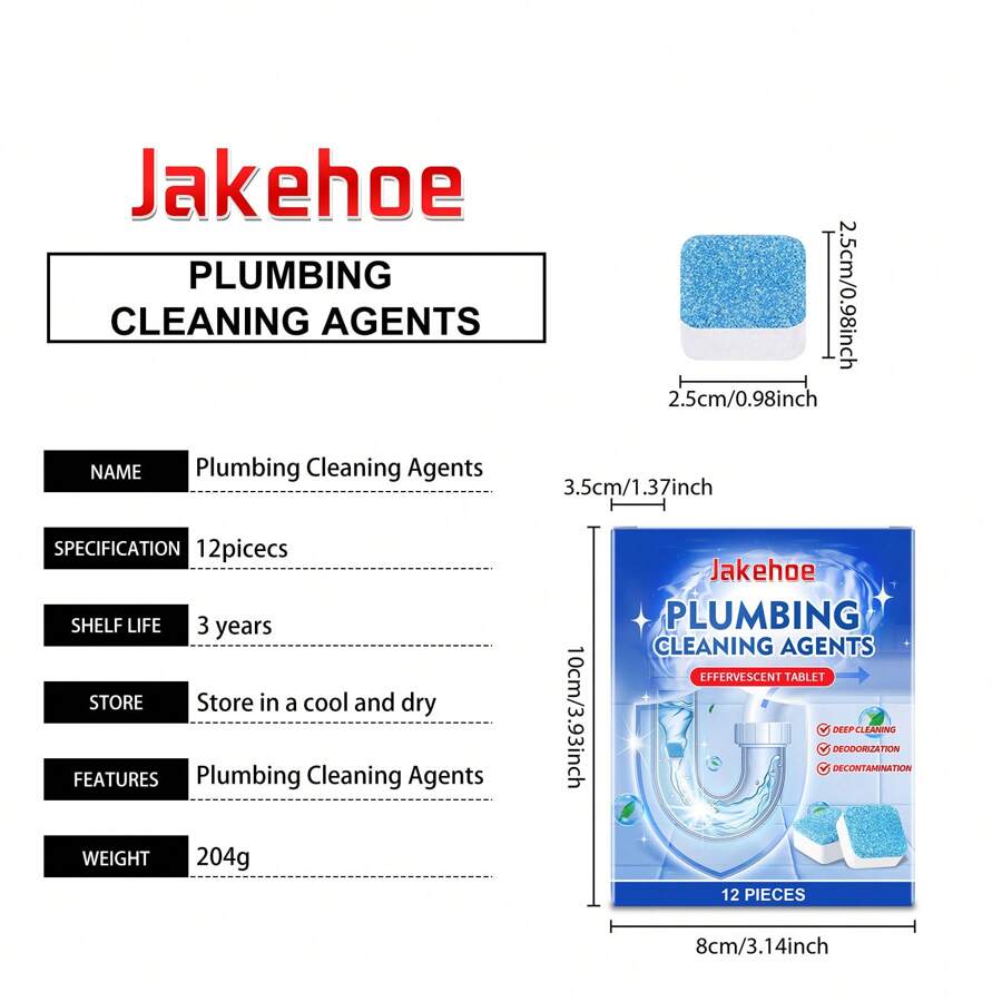 Jakehoe Drain Line Cleaning Tablet Kitchen Pipe Drain Unclogging Oil ...