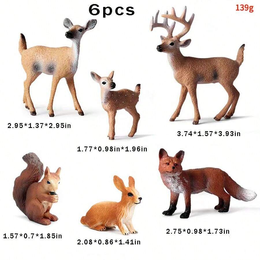 Conjunto de modelos de fauna silvestre del bosque con muñecos de venado ...